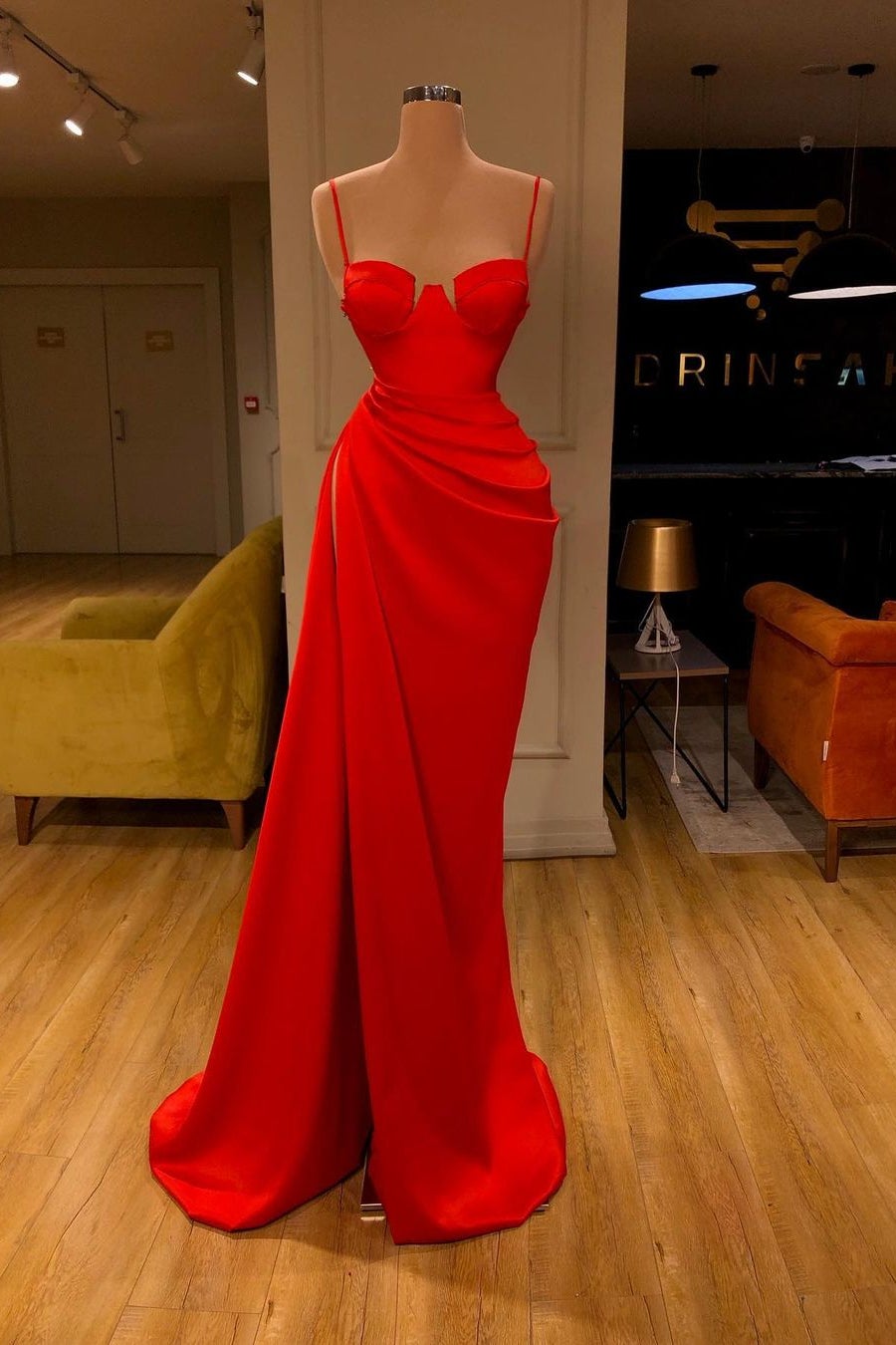 Simple Red Prom Dresses Long For Women 2025 Sweetheart Neckline Pleated ...